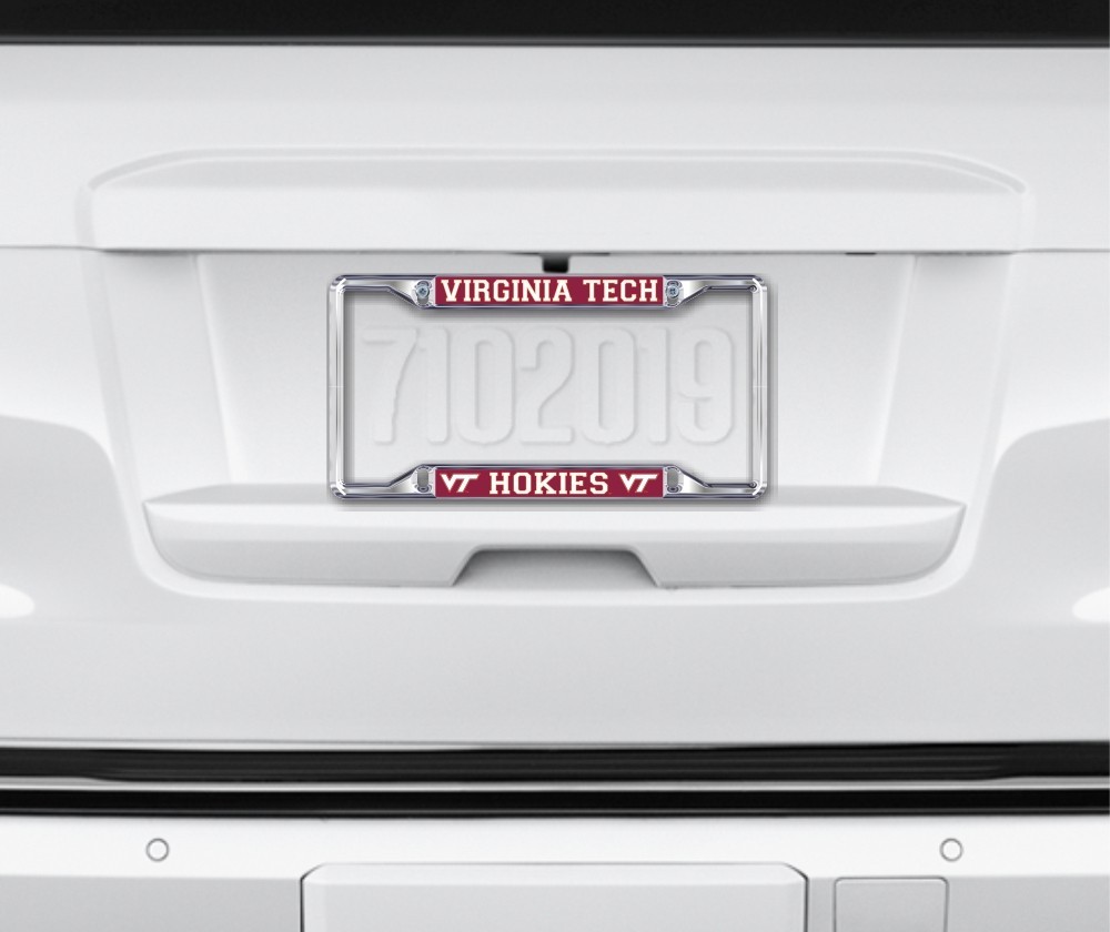 Virginia Tech Hokies License Plate Frame Silver 34365