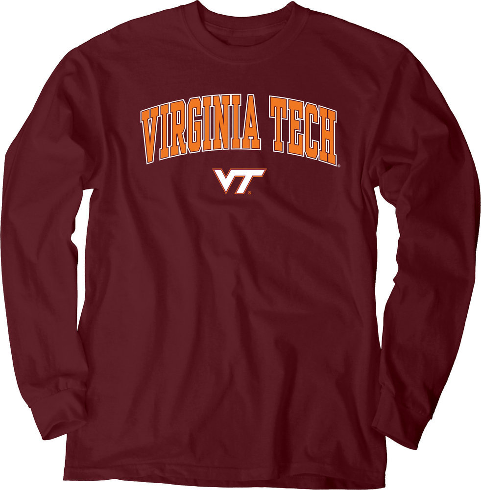 Virginia Tech Hokies Long Sleeve TShirt Varsity Maroon APC02964296*