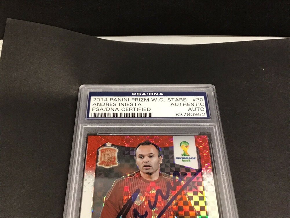 Andres Iniesta Autographed Signed 2014 Panini Prizm World Cup Card #30 ...