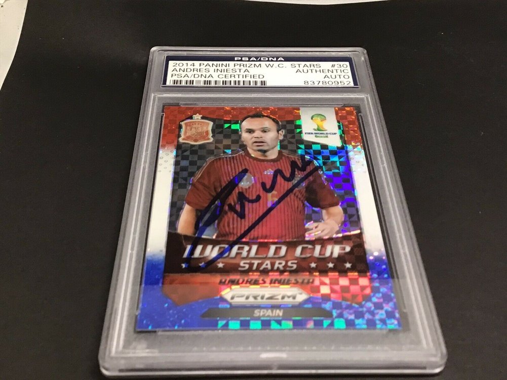 Andres Iniesta Autographed Signed 2014 Panini Prizm World Cup Card #30 ...