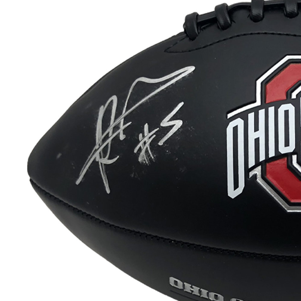 Braxton Miller Autographed Black Ohio State Football signed in Silver ...
