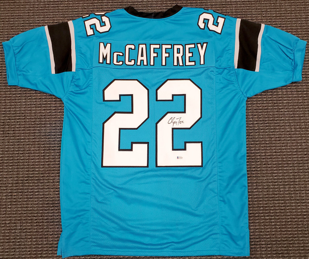 Christian Mccaffrey Autographed Signed Carolina Panthers Blue Jersey ...