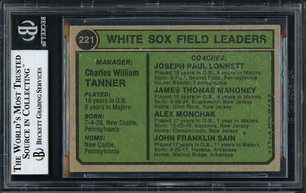 Chuck Tanner, Jim Mahoney, Alex Monchak, Johnny Sain & Joe Lonnett ...