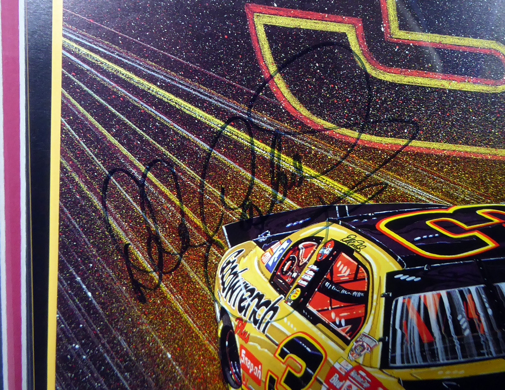 Dale Earnhardt Autographed Signed Framed Sam Bass Print Lithograph ...