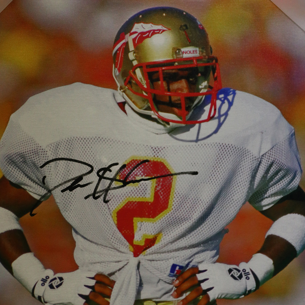 Deion Sanders FSU Seminoles Autographed Signed Canvas - Hands on Hips ...