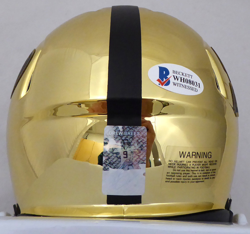 Drew Brees Autographed Signed Purdue Boilermakers Chrome Gold Speed ...