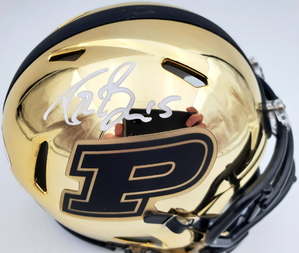 Drew Brees Autographed Signed Purdue Boilermakers Chrome Gold Speed ...
