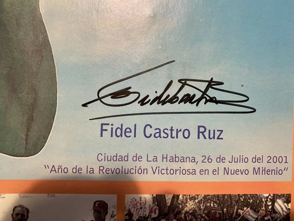 Fidel Castro Autographed Signed - Autographed Award Certificate JSA COA