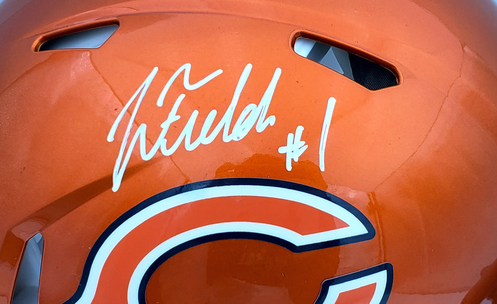 Justin Fields Autographed Signed Chicago Bears Flash Orange Full Size ...