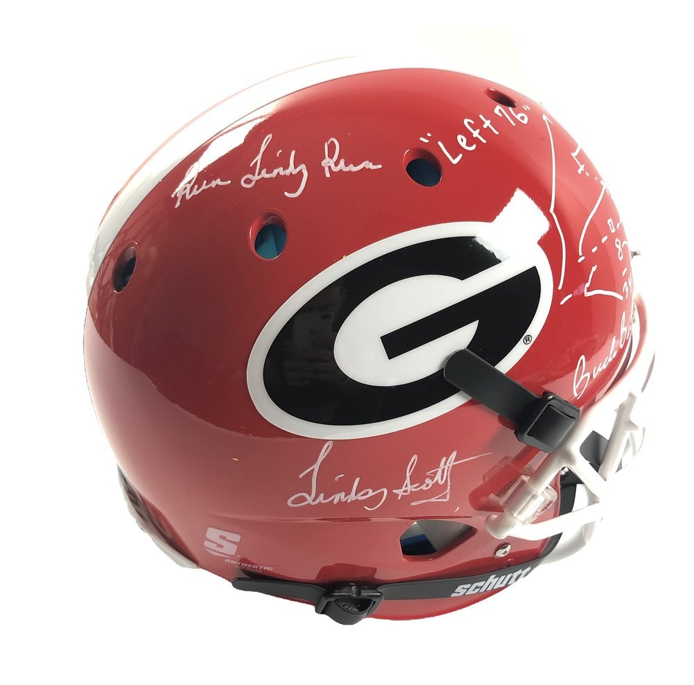 Lindsay Scott & Buck Belue Autographed Signed Georgia Bulldogs Schutt ...