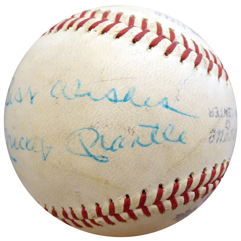 Mickey Mantle Autographed Signed Auto Official League Baseball New York