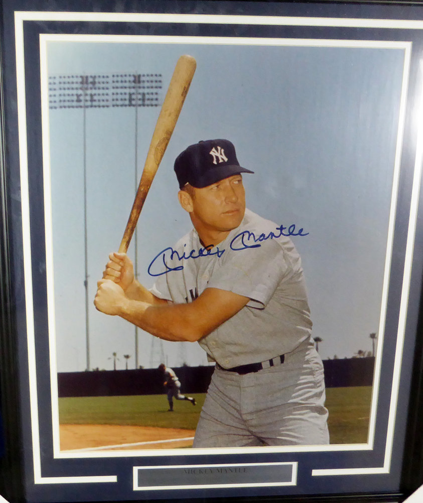 Mickey Mantle Autographed Signed Framed 16x20 Photo New York Yankees ...