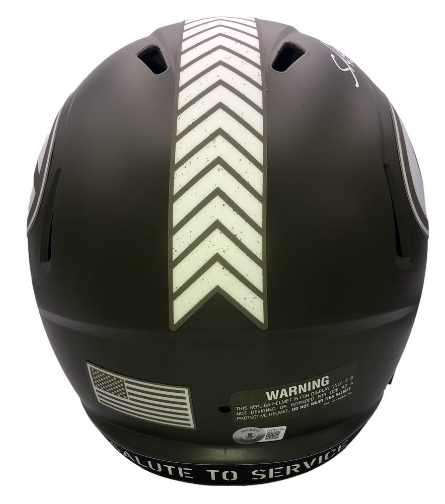 Stetson Bennett IV Autographed Signed Salute to Service Riddell Speed ...