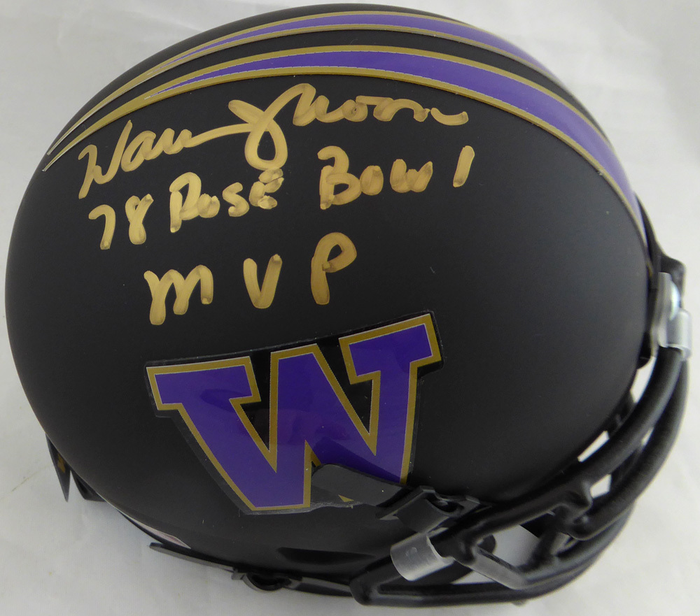 Warren Moon Autographed Signed Washington Huskies Full Size Schutt ...