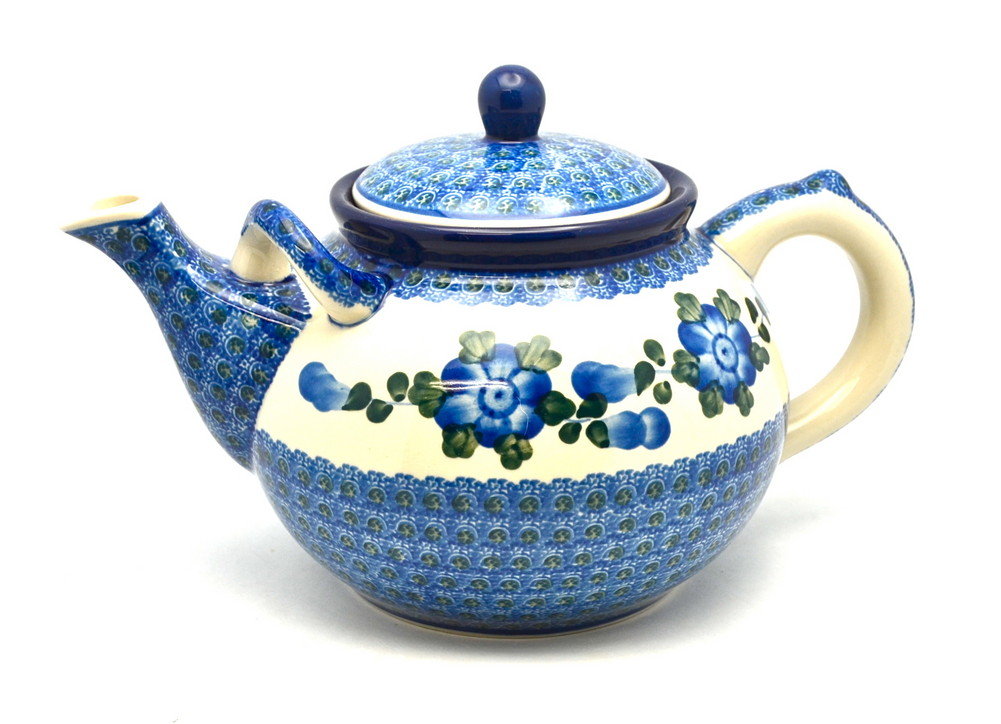 Polish Pottery Teapot - 1 3/4 qt. - Peacock 444-054a