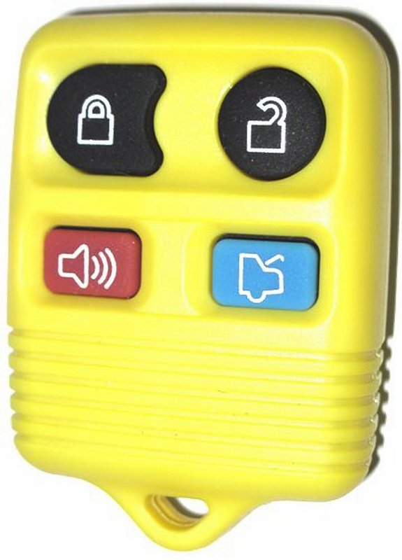 Yellow keyless remote for 2008 Ford Taurus X car key fob alarm control ...