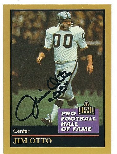 Autographed Signed Jim Otto 1991 Enor Football Card - Certified Authentic