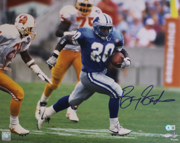 Barry Sanders Autographed Memorabilia | Signed Photo, Jersey ...