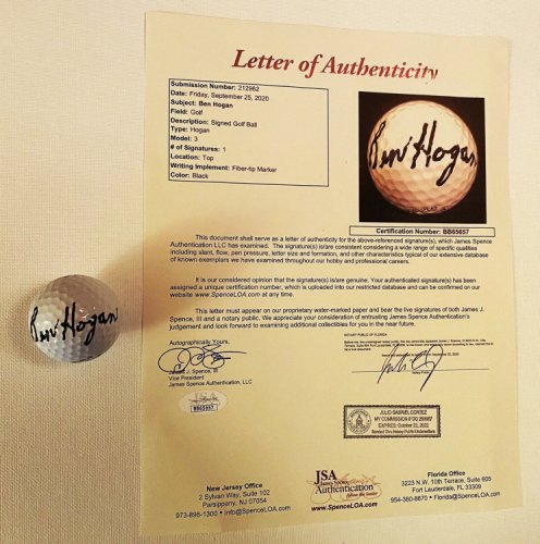 Ben Hogan Autographed Memorabilia | Signed Photo, Jersey, Collectibles ...