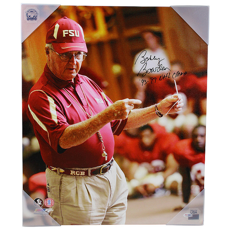 Bobby Bowden Autographed Signed Florida State Seminoles Canvas With 93 ...