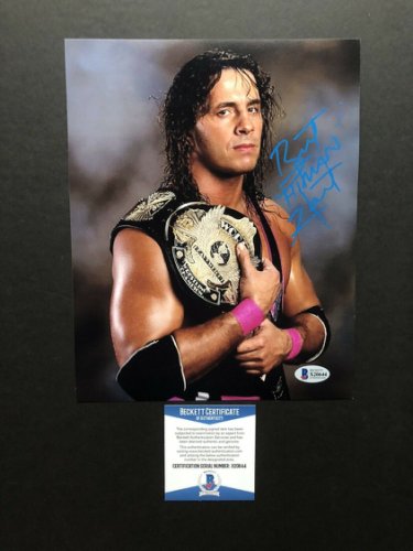 Bret Hart Autographed Memorabilia | Signed Photo, Jersey, Collectibles ...