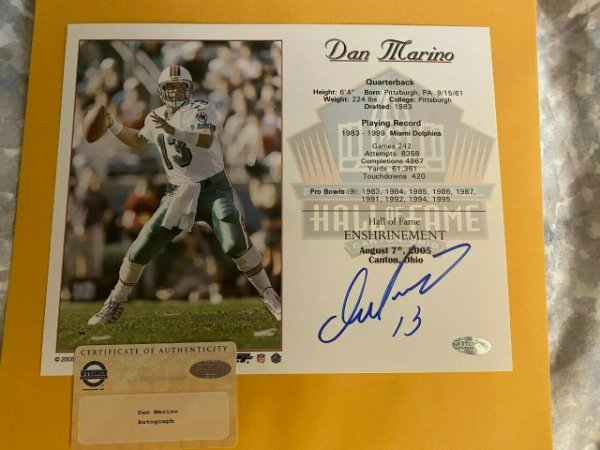 Dan Marino | Autographed Football Memorabilia & NFL Merchandise