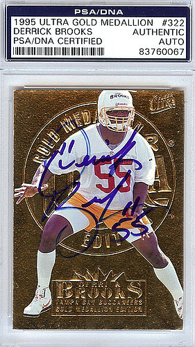 Derrick Brooks Autographed Signed 1995 Ultra Gold Medallion Rookie Card ...