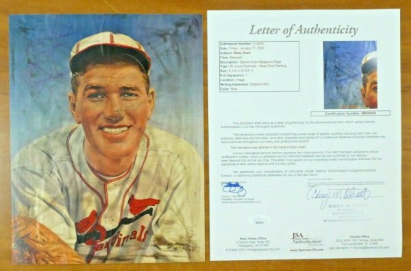 Dizzy Dean Autographed Memorabilia | Signed Photo, Jersey, Collectibles ...