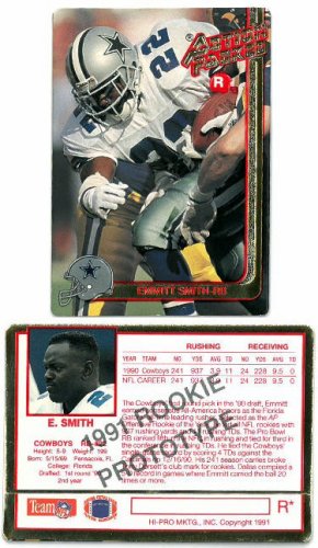 Emmitt Smith 1991 Action Packed Rookie Prototype Card (RC) (Dallas Cowboys)