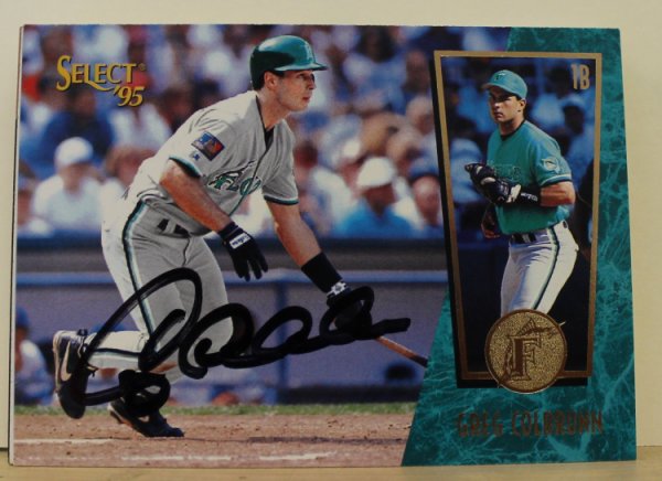 Greg Colbrunn Florida Marlins Autographed Signed 1995 Select Card #137 ...