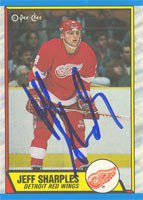 Jeff Sharples Detroit Red Wings 1989 O-Pee-Chee Autographed Signed Card ...