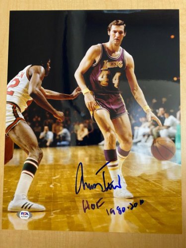 Jerry West Autographed Memorabilia | Signed Photo, Jersey, Collectibles ...