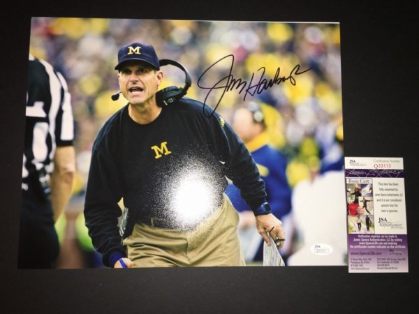Jim Harbaugh Autographed Memorabilia | Signed Photo, Jersey ...