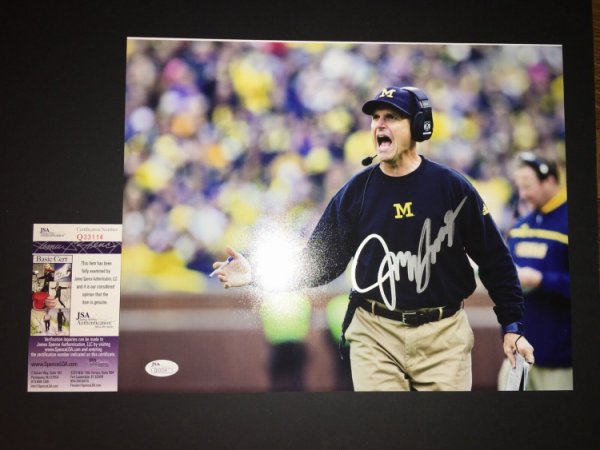 Jim Harbaugh Autographed Memorabilia | Signed Photo, Jersey ...