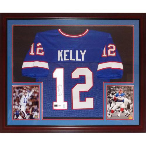 Jim Kelly Autographed Signed Buffalo Bills (Blue #12) Deluxe Framed ...