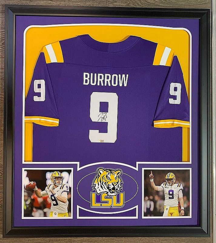 Joe Burrow Autographed Signed Framed Purple Lsu Tigers Jersey Fanatics Authentic
