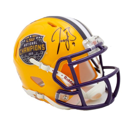 Joe Burrow LSU autographed helmets , footballs , photos