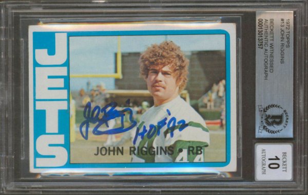 John Riggins Autographed Signed Redskins 1972 Topps 13 Card Auto Graded ...