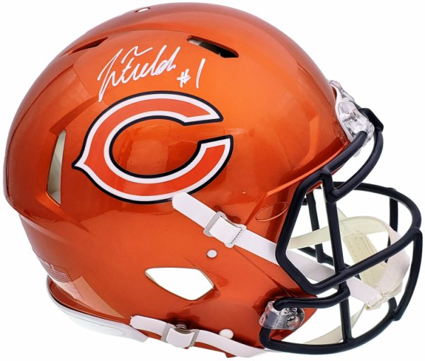 Justin Fields Autographed Signed Chicago Bears Flash Orange Full Size ...