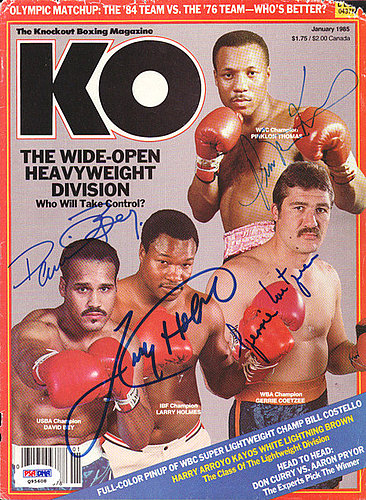 Larry Holmes David Bey Pinklon Thomas and Gerrie Coetzee Autographed ...