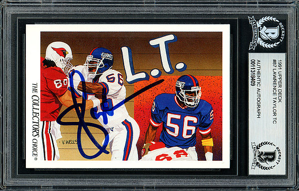 Lawrence Taylor Autographed Signed Memorabilia 1991 Upper Deck Card #87 ...