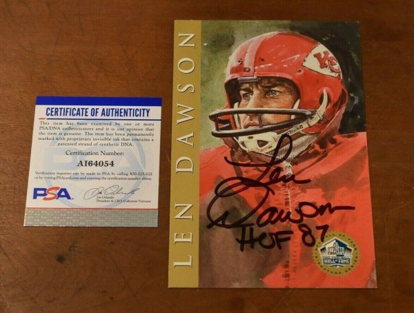 Len Dawson Autographed Memorabilia | Signed Photo, Jersey, Collectibles ...