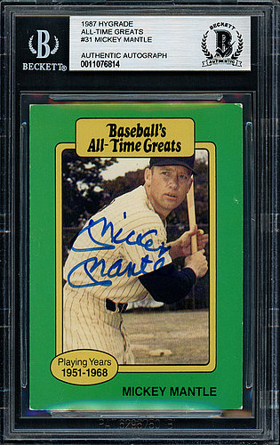 Mickey Mantle Autographed Signed Memorabilia 1987 Hygrade All Time ...