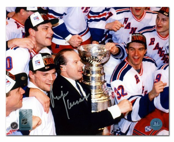 Mike Keenan New York Rangers Autographed Signed Stanley Cup 8x10 Photo