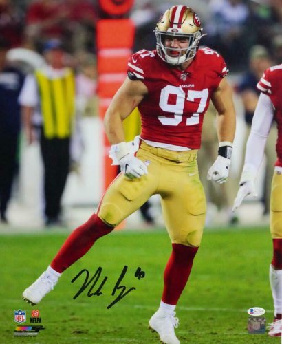 Nick Bosa Autographed Signed Sf 49Ers 16X20 Flexing Pf Photo- Beckett W ...