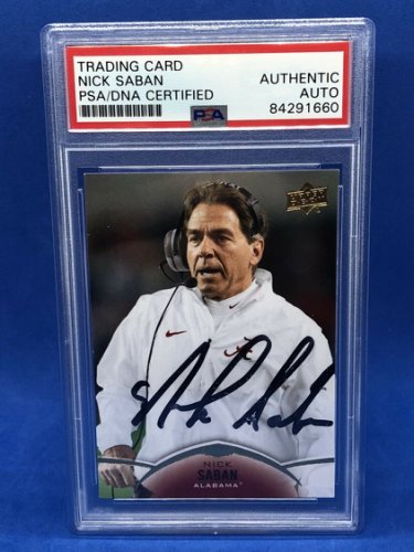 Nick Saban | Autographed Football Memorabilia & NCAA Merchandise