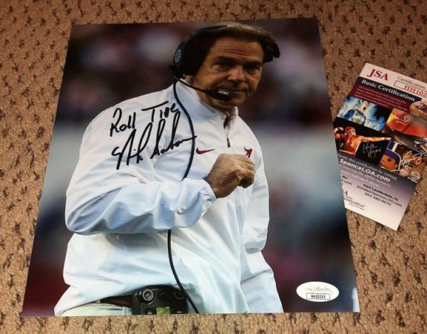 Nick Saban | Autographed Football Memorabilia & NCAA Merchandise