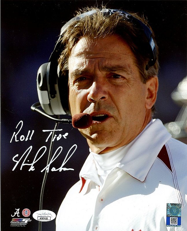 Nick Saban | Autographed Football Memorabilia & NCAA Merchandise