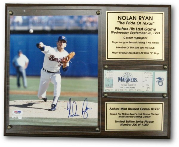 Nolan Ryan Autographed Memorabilia | Signed Photo, Jersey, Collectibles ...