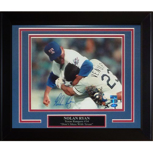 Nolan Ryan Autographed Signed Texas Rangers (Punching Ventura) Framed ...